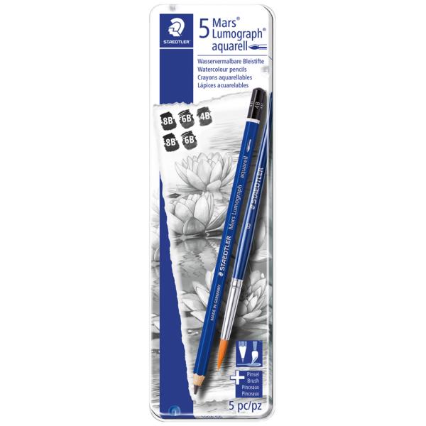 Bleistift Mars Lumograph aquarell, 6er Metalletui STAEDTLER 100A G6 (4007817038871)